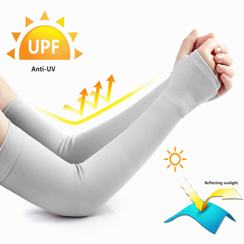 1 Pair Ice Silk Sun Protection Arm Covers Unisex Elbow Cover Outdoor ...