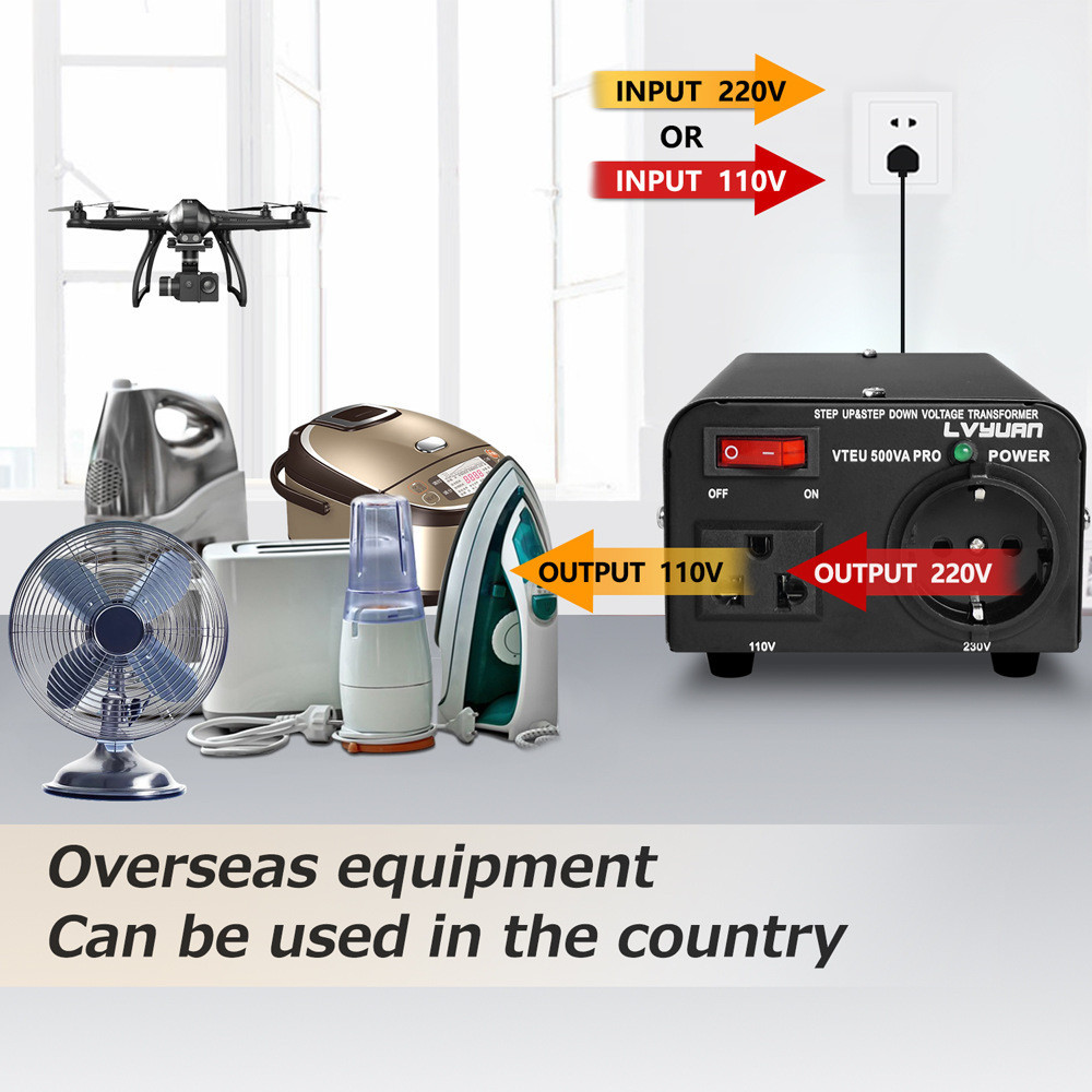 500VA Household Voltage Transformer 110V to 220V Step Up & Down ...