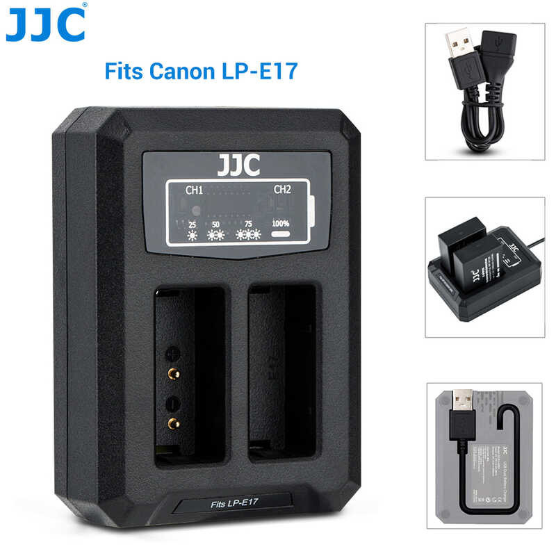JJC Charger USB Dual Slot for LP-E17 LPE17 Compatible with Canon EOS ...