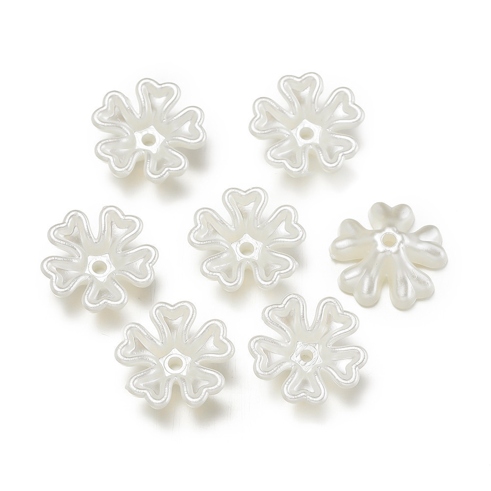 St. kunkka.50/100Pcs ABS imitation pearl flower tray Acrylic Spacer ...