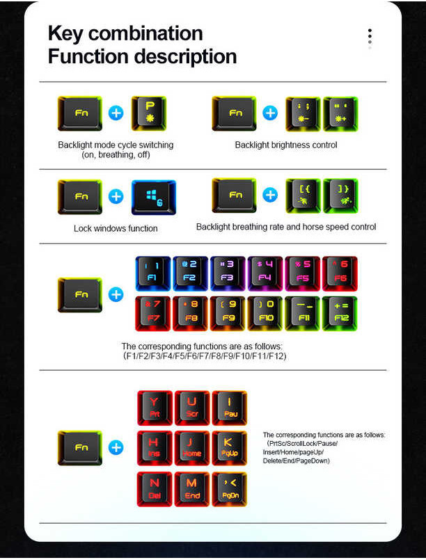 COD FIREWOLF Wired Hanical Fee g ating Keyboard 61-Key With Gaming RGB ...