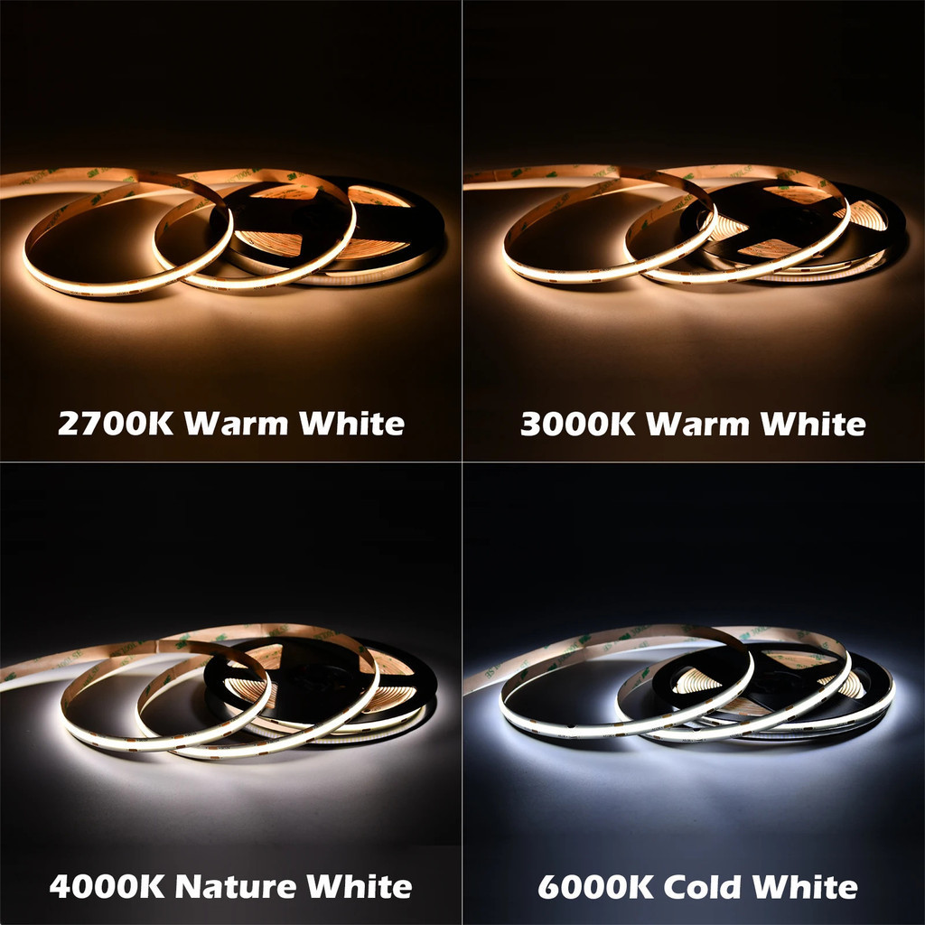 COB LED Strip Lights 320 480 LEDs Flexible 5mm 8mm FOB Tape Light ...