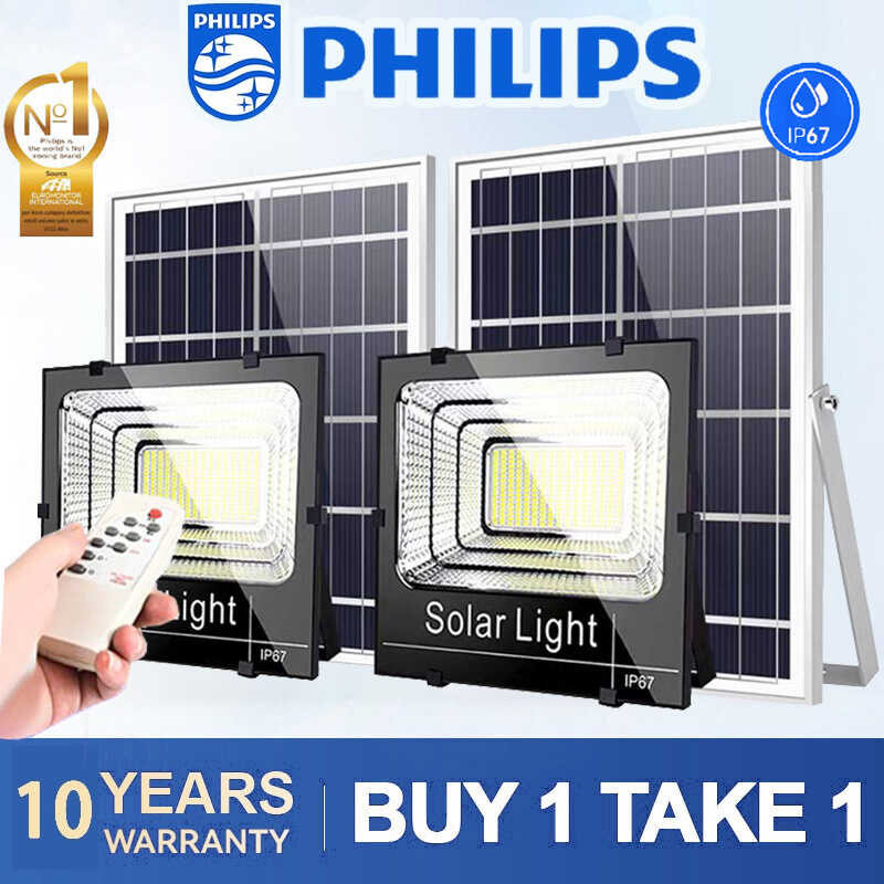 PHILIPS W Ultra Bright Outdoor LED Light Sensor Waterproof Energy Saving Solar Flood Street lamp ...