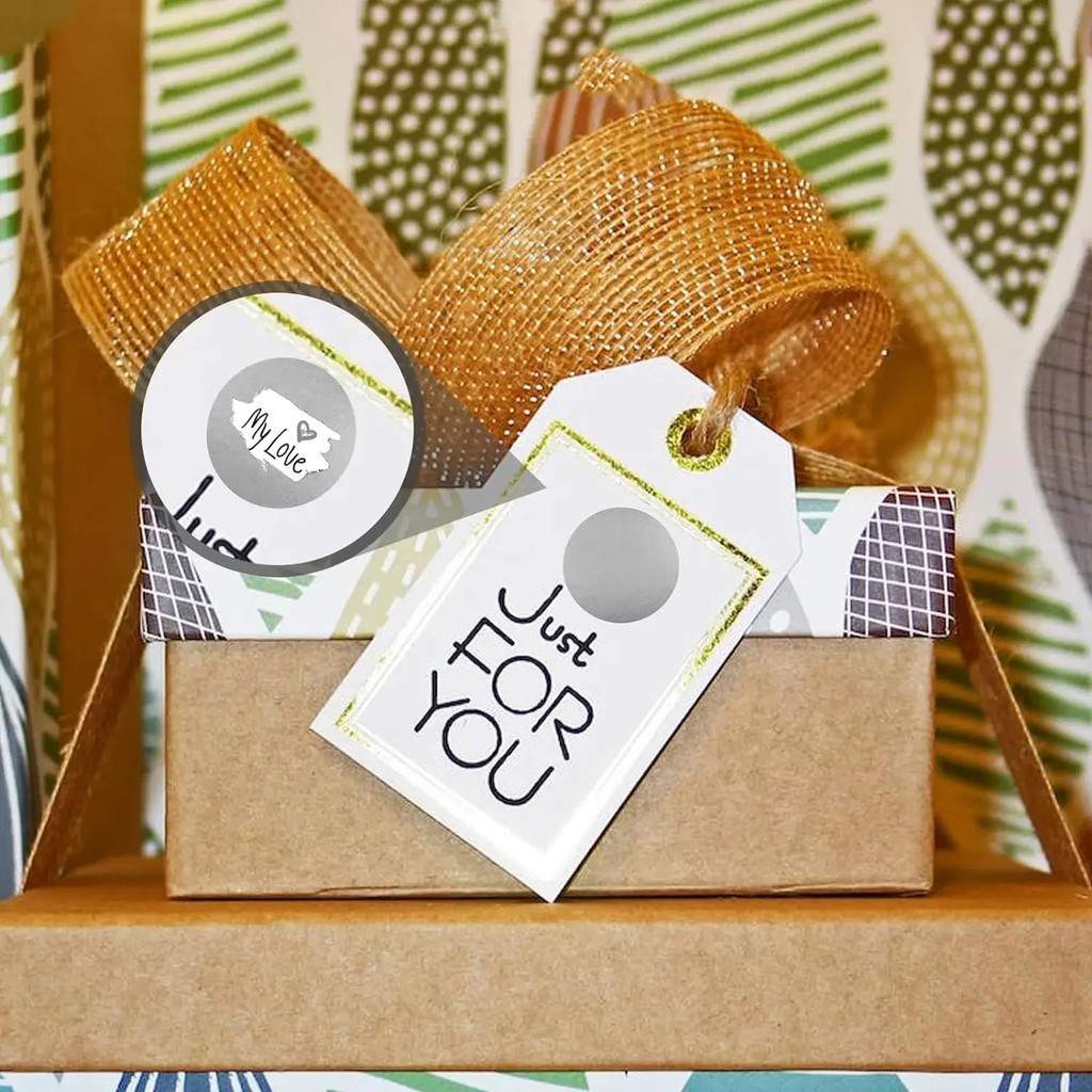 300Pcs/ Roll Scratch Off Stickers - Round Shape Labels Sticker - DIY ...