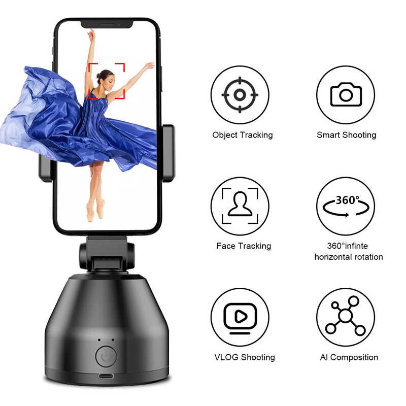 Gimbal Smart AI 360 Rotation Auto Face Tracking Mobile Phone Samrt ...