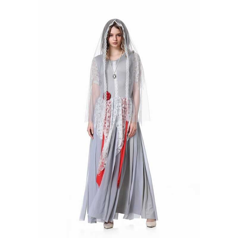 Many Lady Corpse Bride Costume Classic Long Creepy Mexican Zombie ...