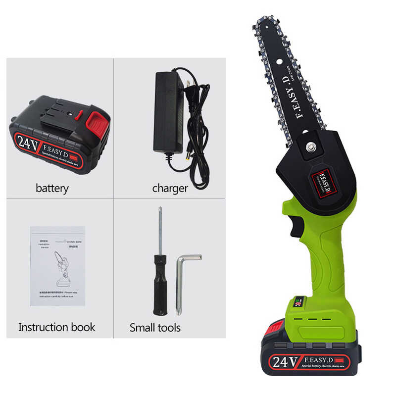 5 Inch 24V Portable Brushless Electric Pruning Chain Saw Rechargeable ...