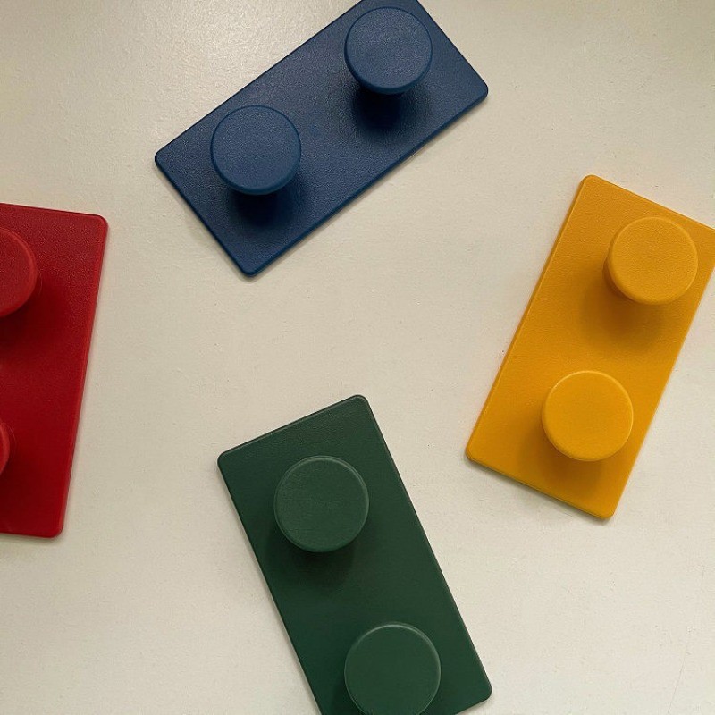 Ins Creative Building Block Color Hook Punch-free Traceless Door Back ...