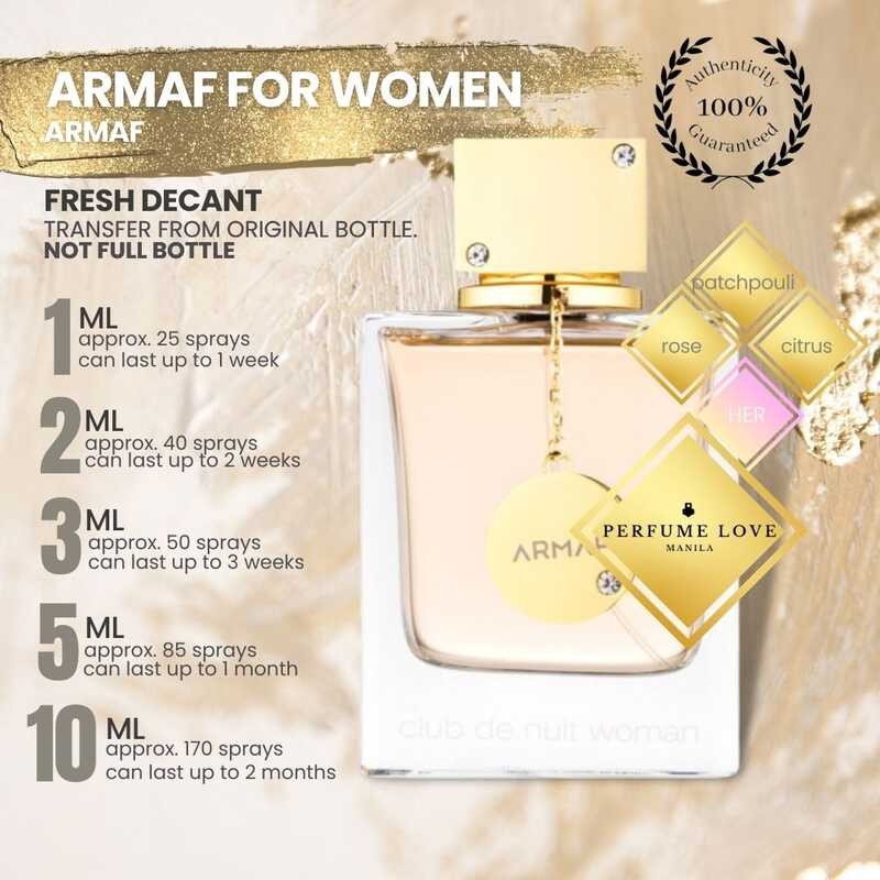 COD PERFUME DECANT Arma F Club De Nuit Para Sa Kababaihan | Shopee ...