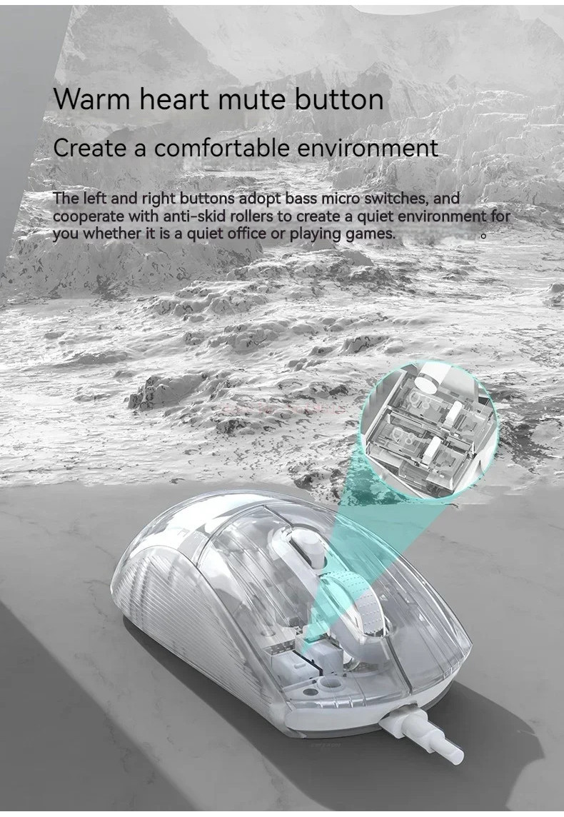 Eweadn Q8 Tri-Mode Wireless Mouse Bluetooth 2.4G RGB Mute Lightweight ...