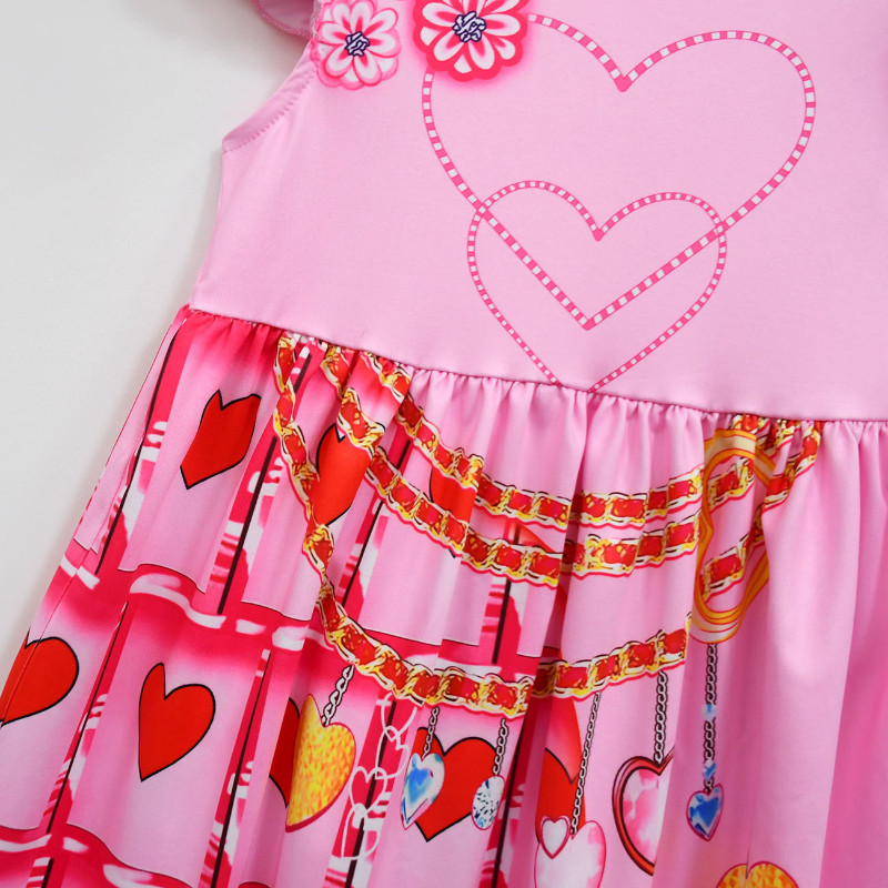 Descendants 4 Halloween Chloe Fancy Pink Dress Princess Cosplay Costume ...