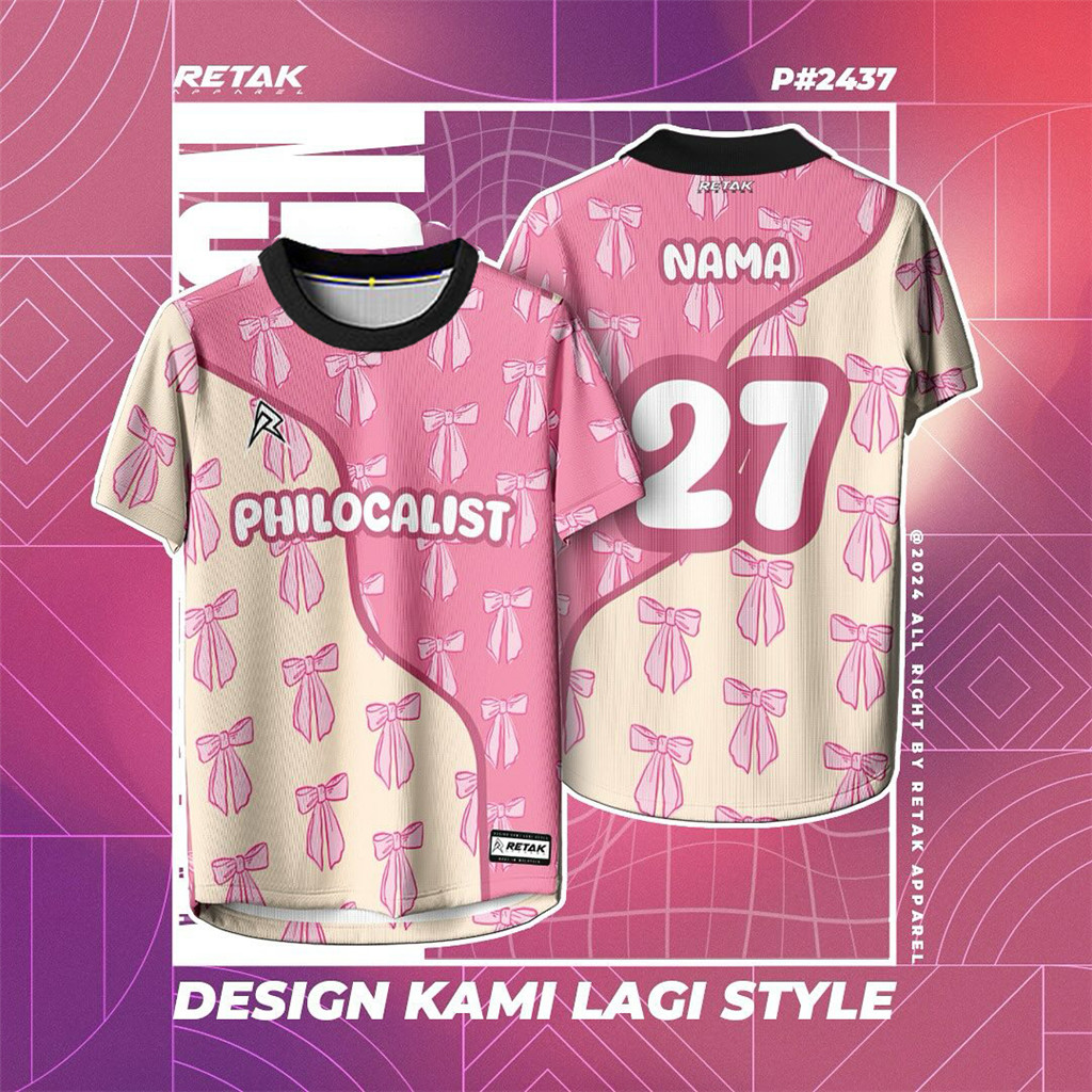 [Free Custom Name Number] 2025 Pink Bow Baju Jersey Thailand Viral ...