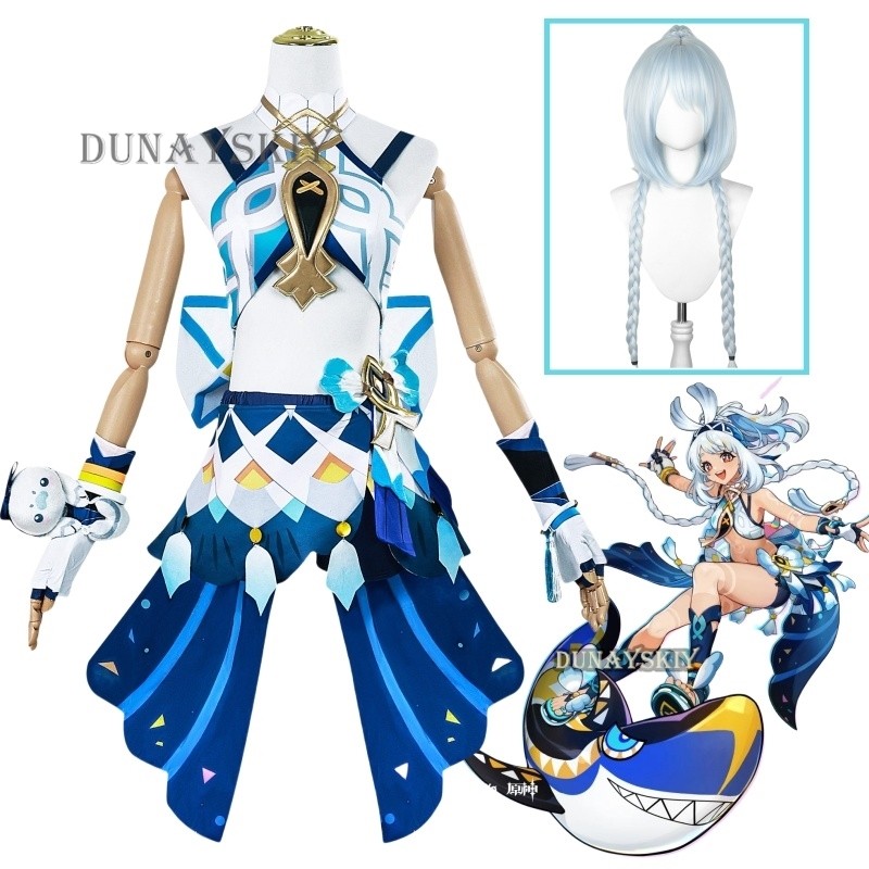 § In Stock Mualani Cosplay Costume Genshin Impact Natlan Hydro Shark ...