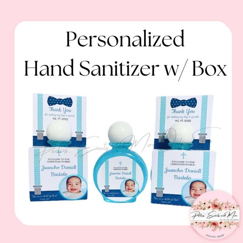PERSONALIZED HAND SANITIZER SOUVENIR (WITH BOX AND STICKER - SOLD PER ...