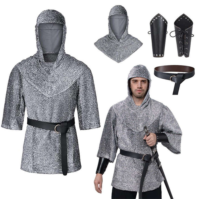 § Knight Templar Costume Shirt Medieval Renaissance Outfits Suit Movie ...