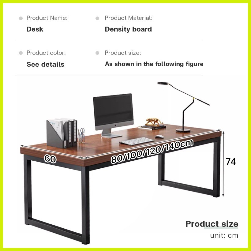 YKEAA 140*74*60CM Computer Table Desk Bedroom Simple Table Workbench Desk Student Study Table ...