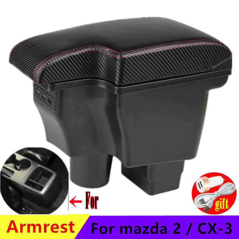 carbon fiber Retrofit For mazda 2 skyactiv version cx3 CX-3 Car Armrest ...