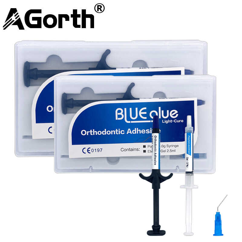 1Box Dental Orthodontic Adhesive Light-Cure Blue Glue Kit Orthodontic ...