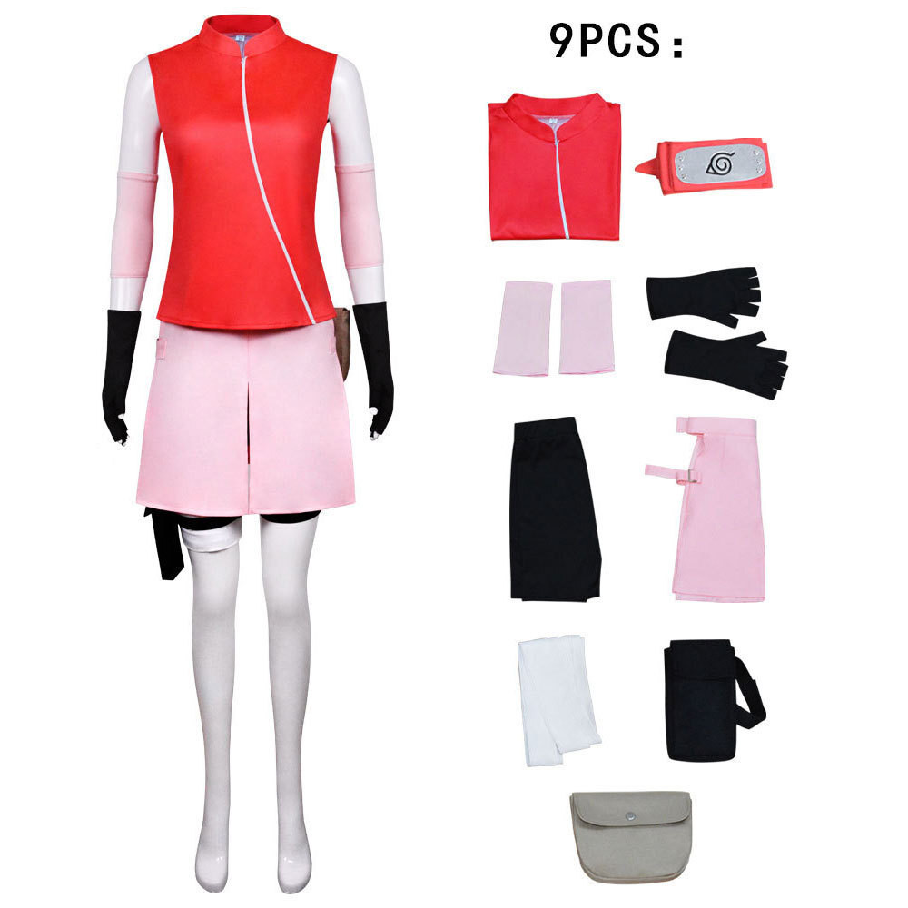 Ninja Shippuden cos costume Haruno Sakura cosplay costume Full Set ...