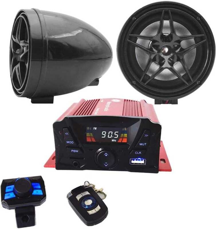 12V motorcycle XYC waterproof FM USB 4-channel 3-inch UTV ATV Bluetooth ...
