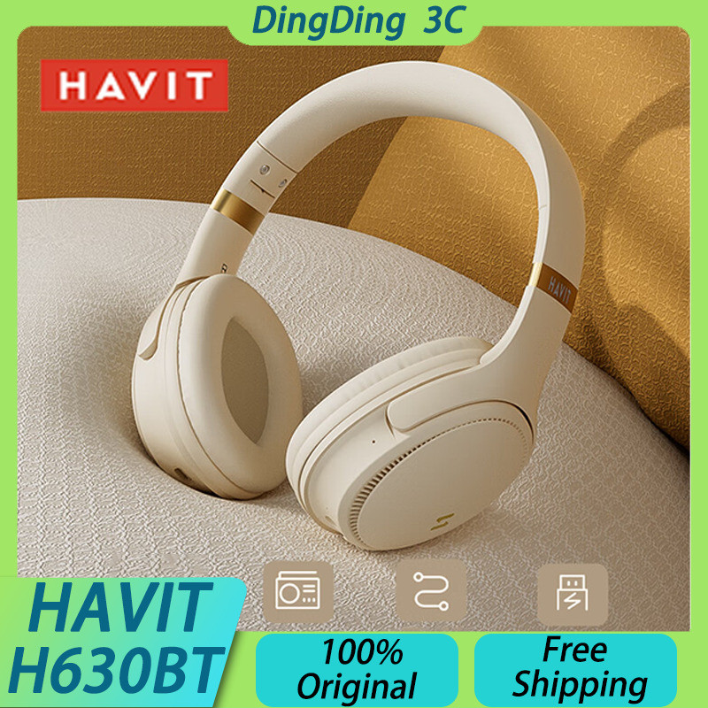 HAVIT H630bt Over-Ear Wireless Headphones Bluetooth 5.3 Type-C FM Radio 40Mm Dynamic Noise ...