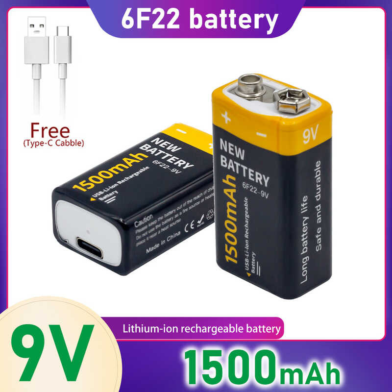 Big Promotion 6F22 Li-Ion Type-C Rechargeable Battery 9V Micro Battery ...