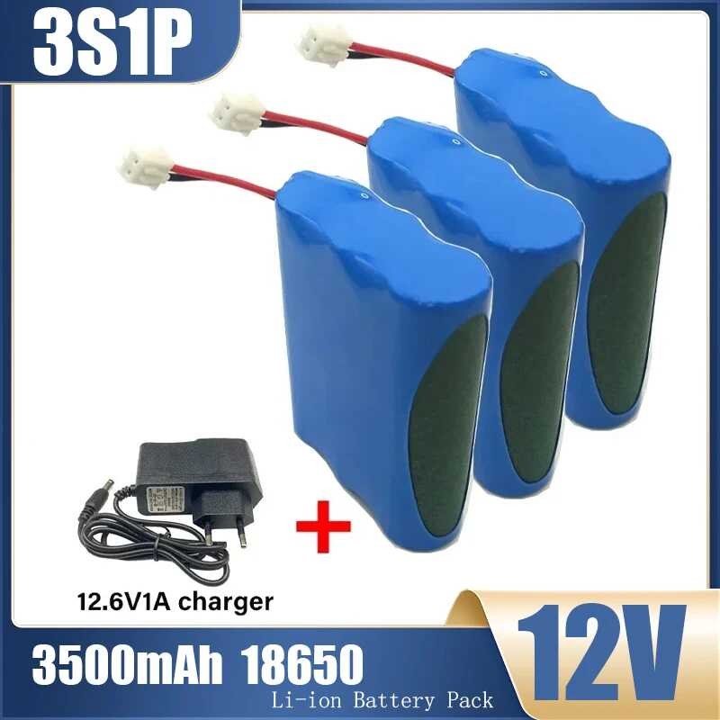 12V Battery 12.6V/11.1V 3500Mah 3S1p Lithium-Ion 18650 Battery Pack W ...