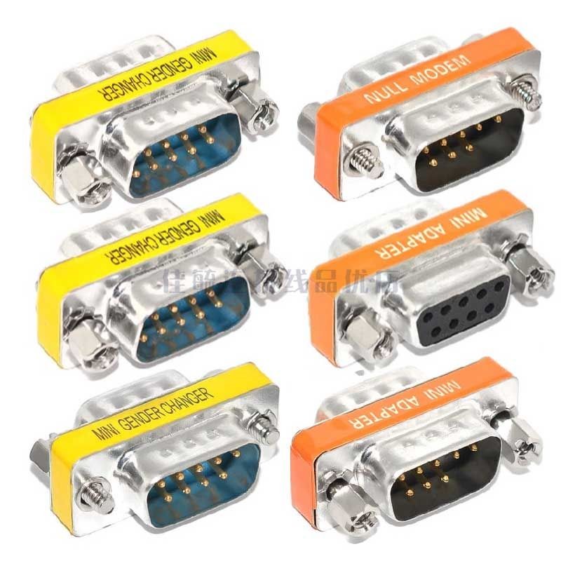 DB9 pin male to male to female adapter, DC crossover RS232 serial port ...