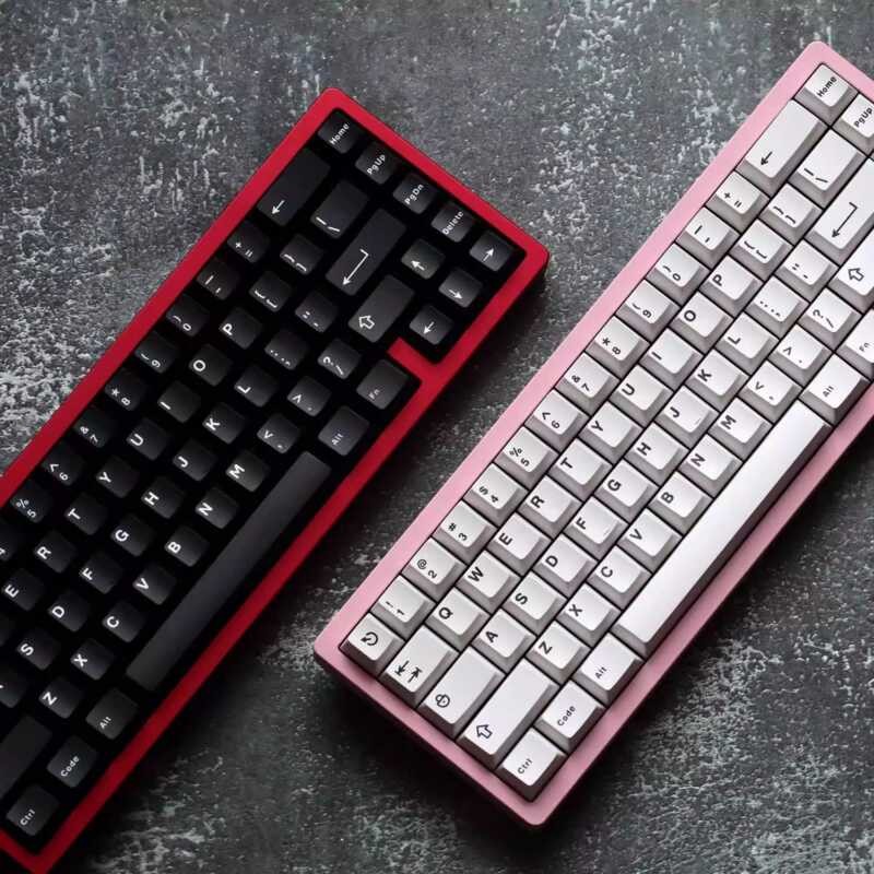 121 Keys Aifei WOB BOW Keycaps White Black ABS Double Shot Cherry ...