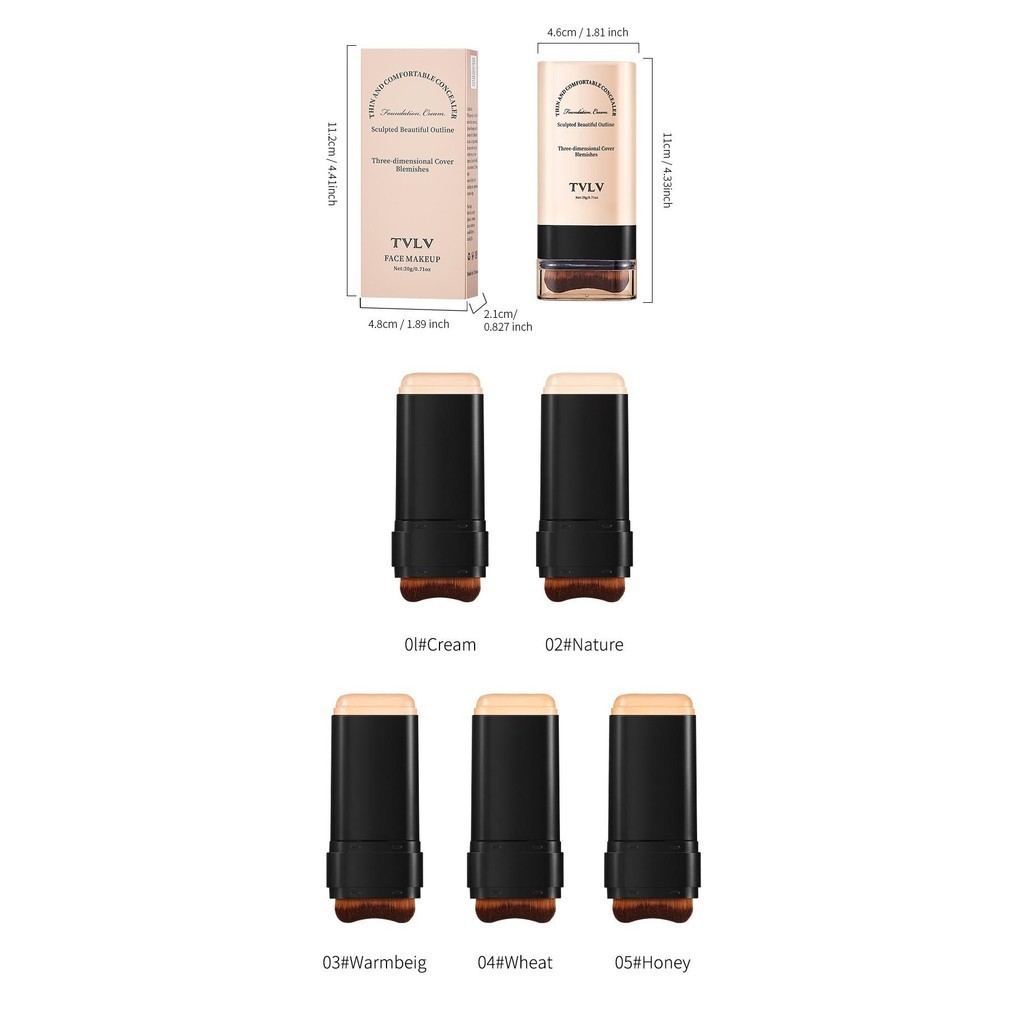 Double-ended eraser foundation stick: 3 colors available, concealer ...