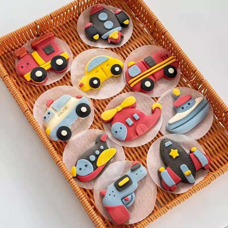 Cartoon Transportation Series Bun Molds Helicopter Rocket DIY Baby ...