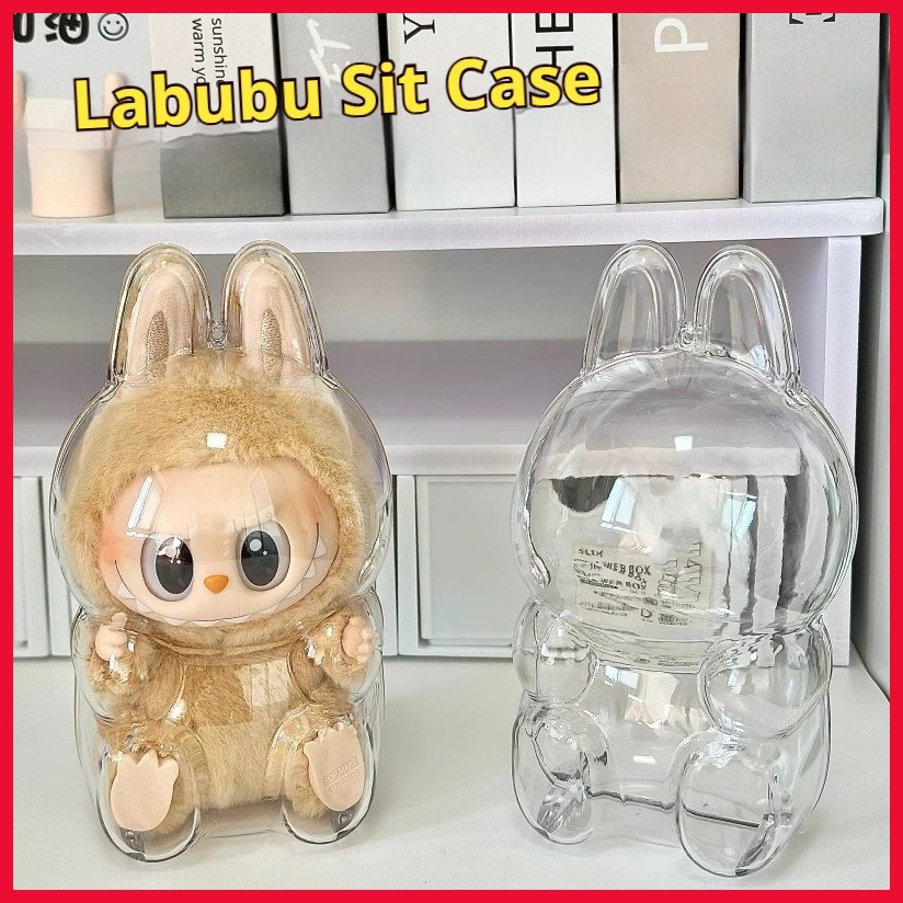 Labubu Macaron protective case sitting transparent acrylic storage ...