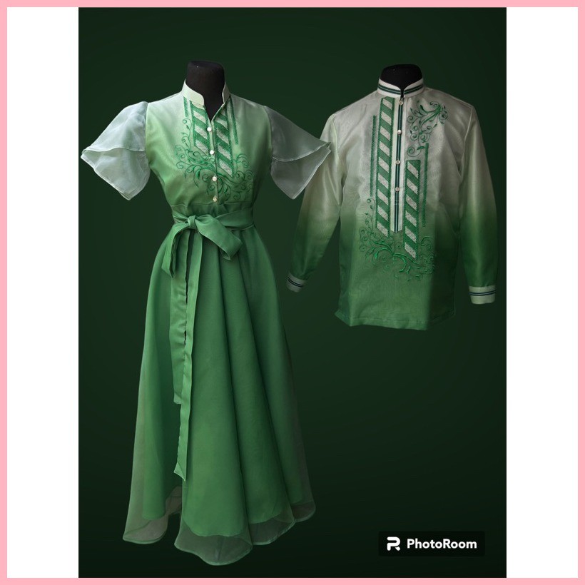 Couple Barong Tagalog Set | Shopee Philippines