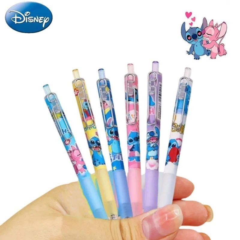 12pcs Stitch Disney Student Gel Pens Cartoon Pressing Pen Black Ink 0 ...
