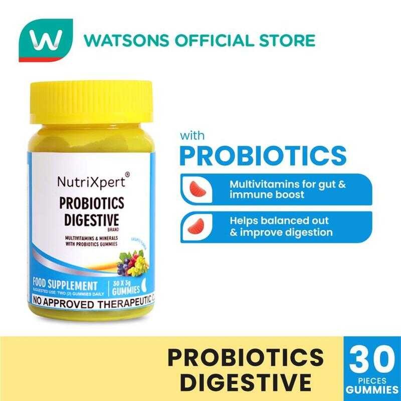 NUTRIXPERT Probiotics Digestive Gummies Multivitamins & Minerals Grapes ...