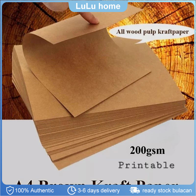 50 Sheets Kraft Letter Paper Printable Brown Paper Premium Board Blank ...