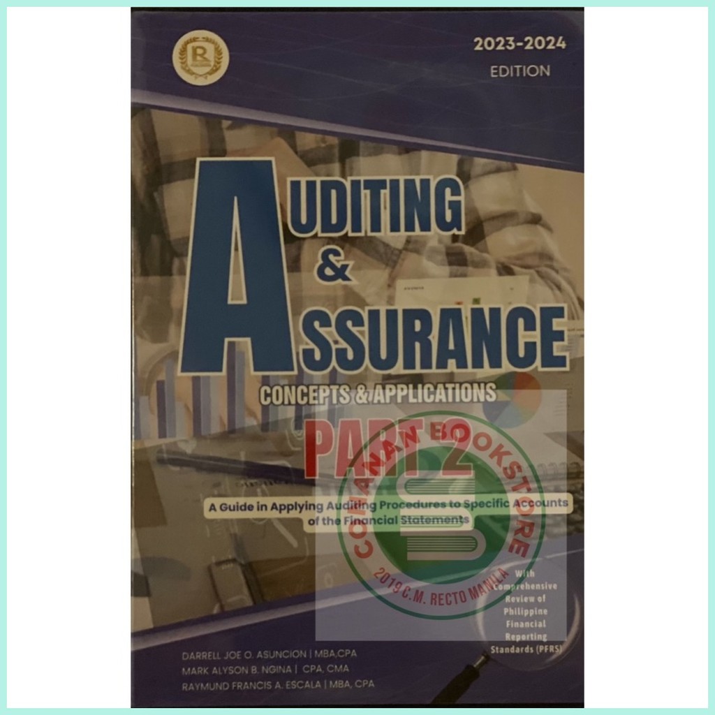 Auditing And Assurance Concepts And Applications Part 1 By Asuncion Ngina And Escala 2023 2024