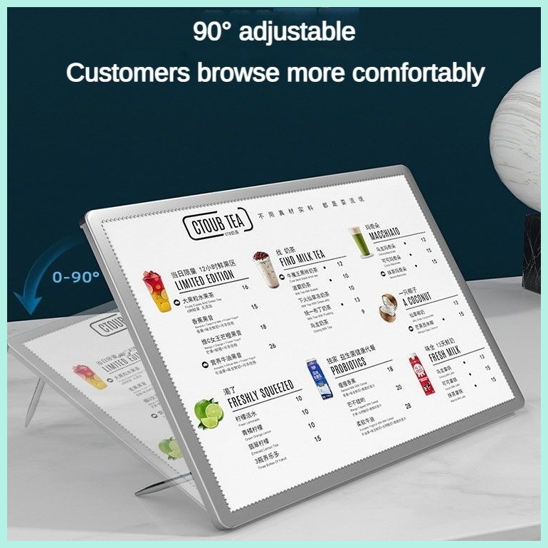 LED Menu Table Stand Order Board Display Light Table Price List Milk ...