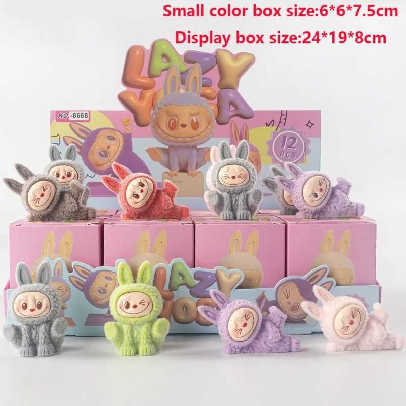 々 AOSEETING 12pcs/Set cking Labubu Bd Box Resin Small Figures Mini ...