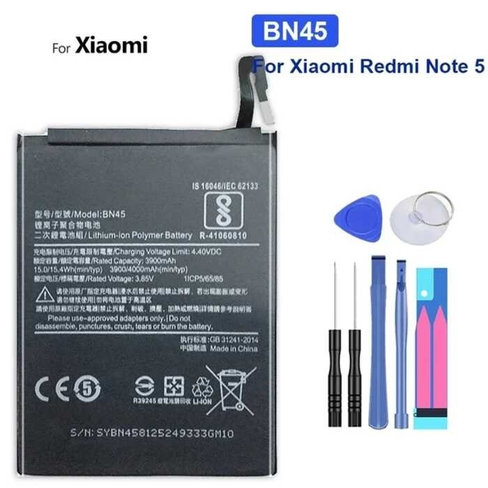 Replacement Battery For Xiaomi Redmi Note 2, 3, 4, 4X, 4A, 5, 5A, 5Plus, Mi 6, 5X, 5S, BM45 ...