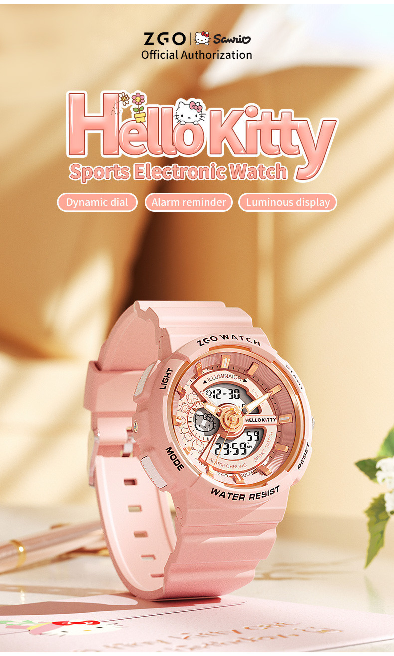 ZGO x Sanrio HelloKitty Watch For Kids Girls Boys 50M Waterproof Led ...