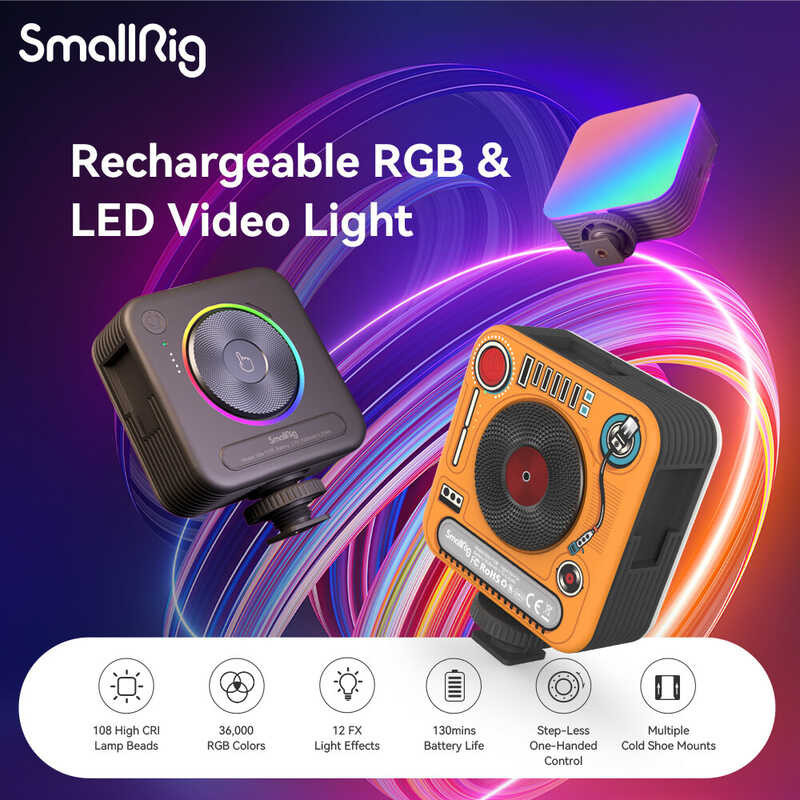Maliit na Rig TOFU Light 5W 2700-6500K RGB LED Camera 108 Lamp Beads 12 ...