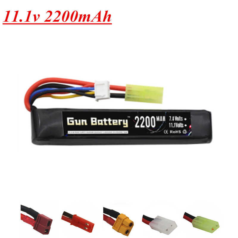 3S Water Bullet Battery 11.1V 2200mAh 40c Mini Airsoft BB Air Electric ...