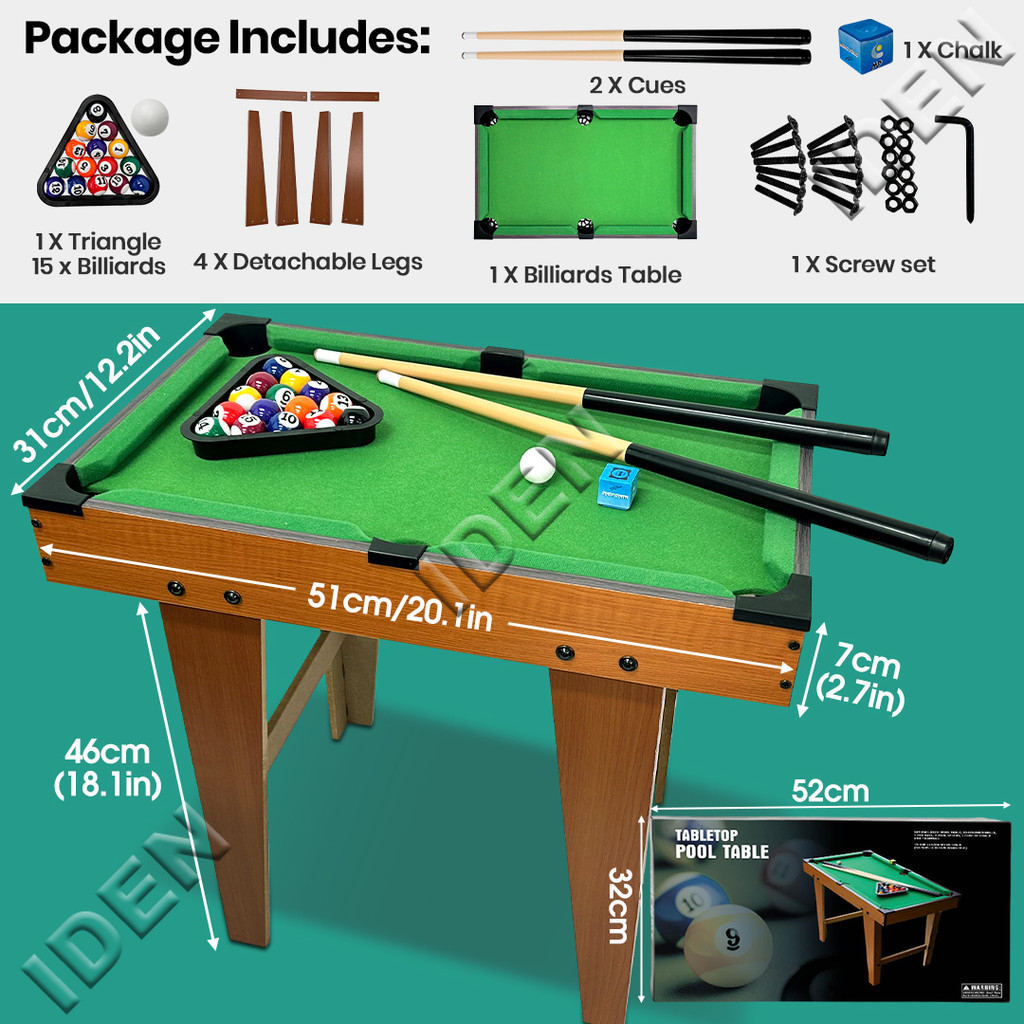 Mini Billiard Table Set For Kids Wooden Tabletop Pool table Set With ...