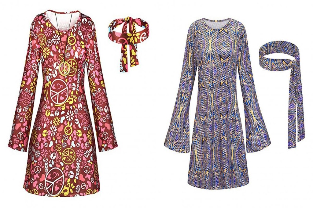 Cor Halloween Cosplay Costume Retro Dress 70s Disco Party Costume Set ...