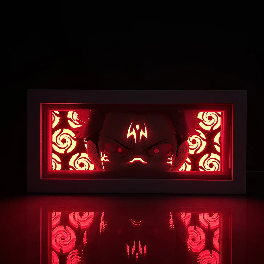 Jujutsu Anime Kaisen Peripherals Gojo Satoru Figure Led Light Paper Cut ...