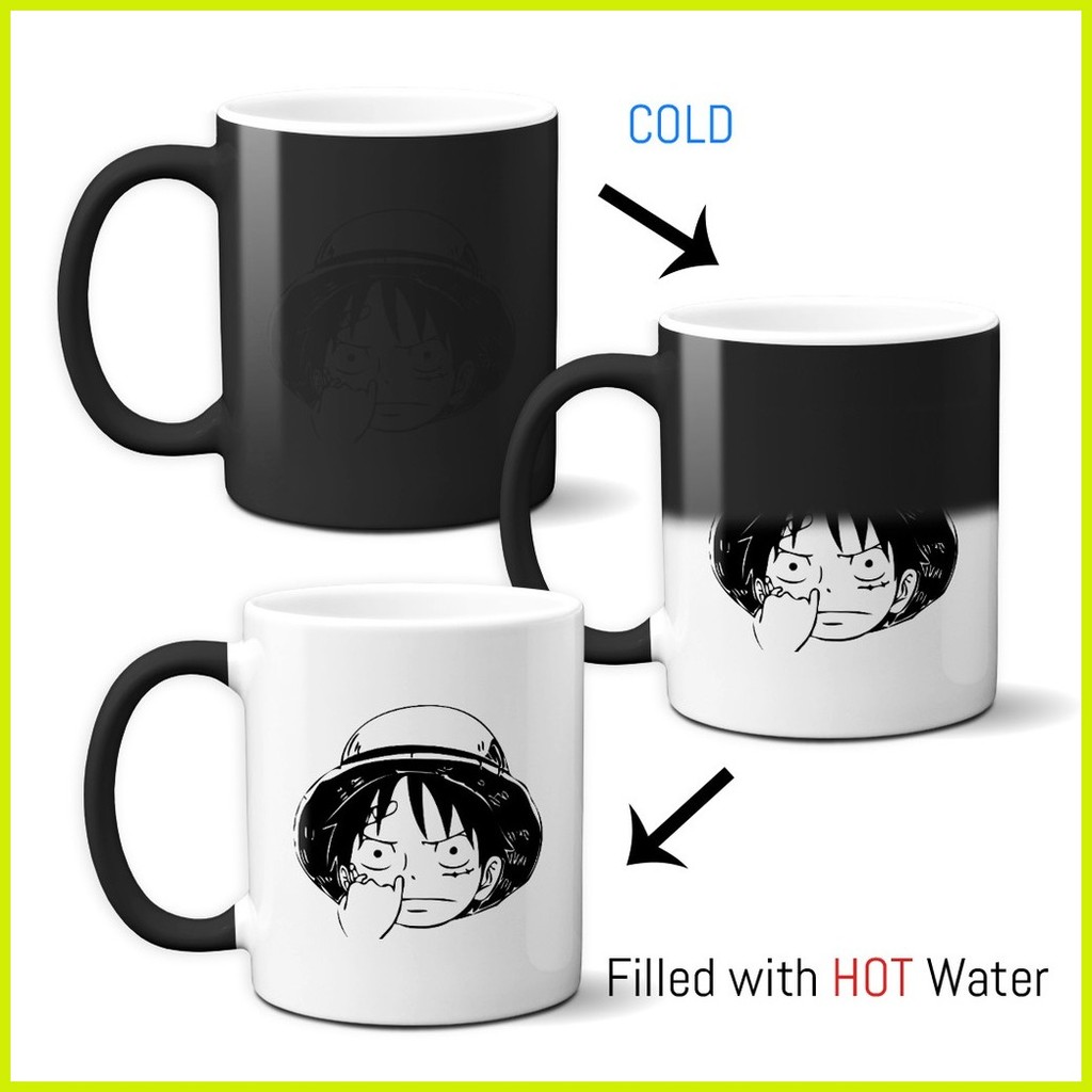 Magic Mug or White Mug Anime One Piece Luffy Booger Design | Shopee ...