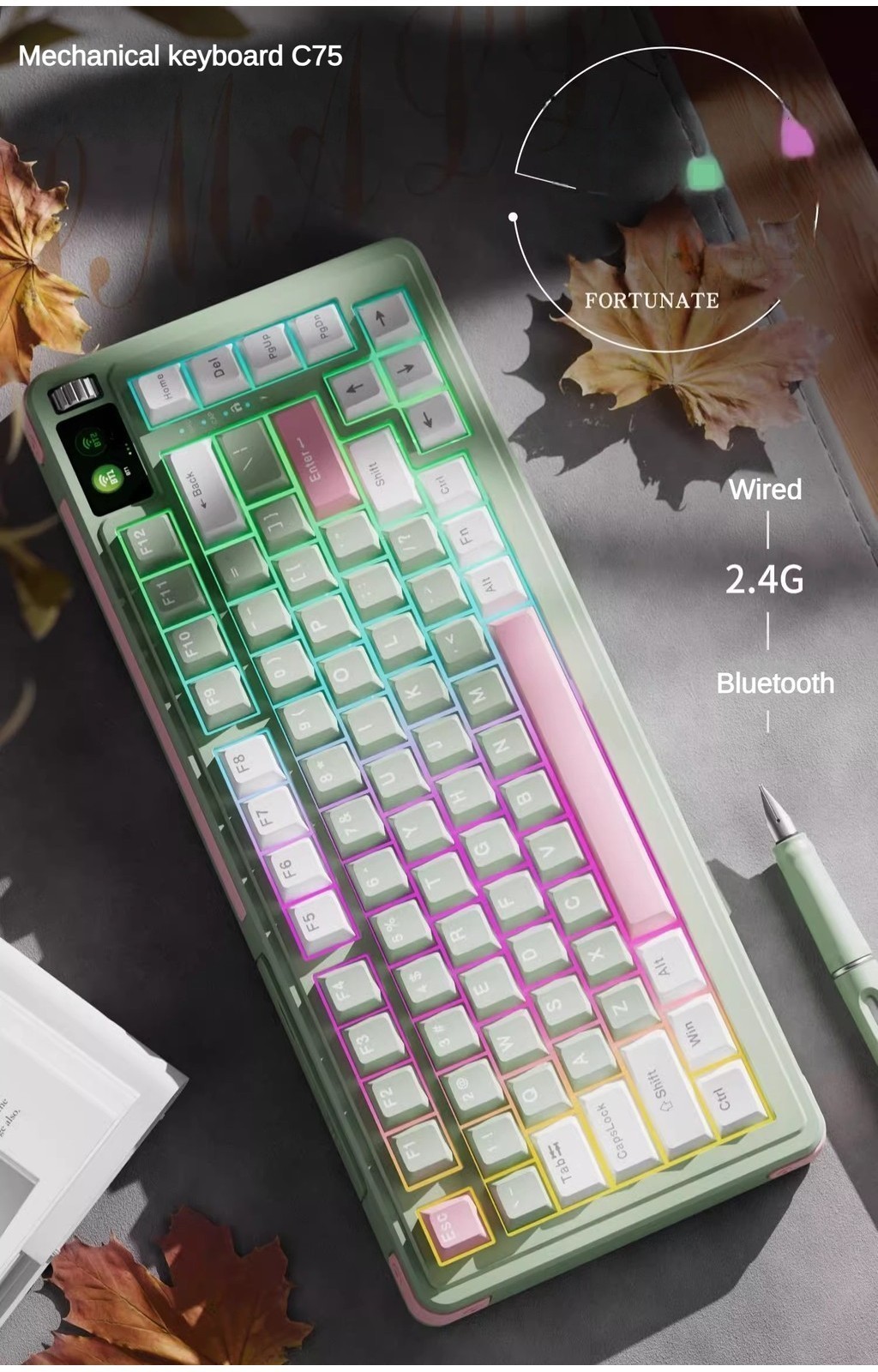 Lychee Gaming C75Pro Three-mode Bluetooth Wireless 2.4G Customized Hot ...