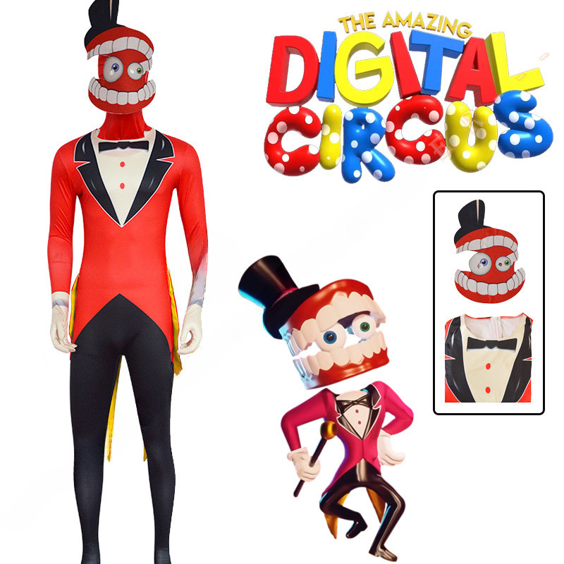 § Amazing Digital Circus Caine Costume Uniform Jumpsuit Pomni Halloween ...