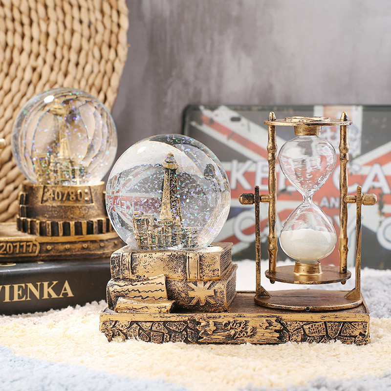 Yo-Fun LED Crystal Ball Hourglass Decor Snow Globe 30 Second Timer Home ...